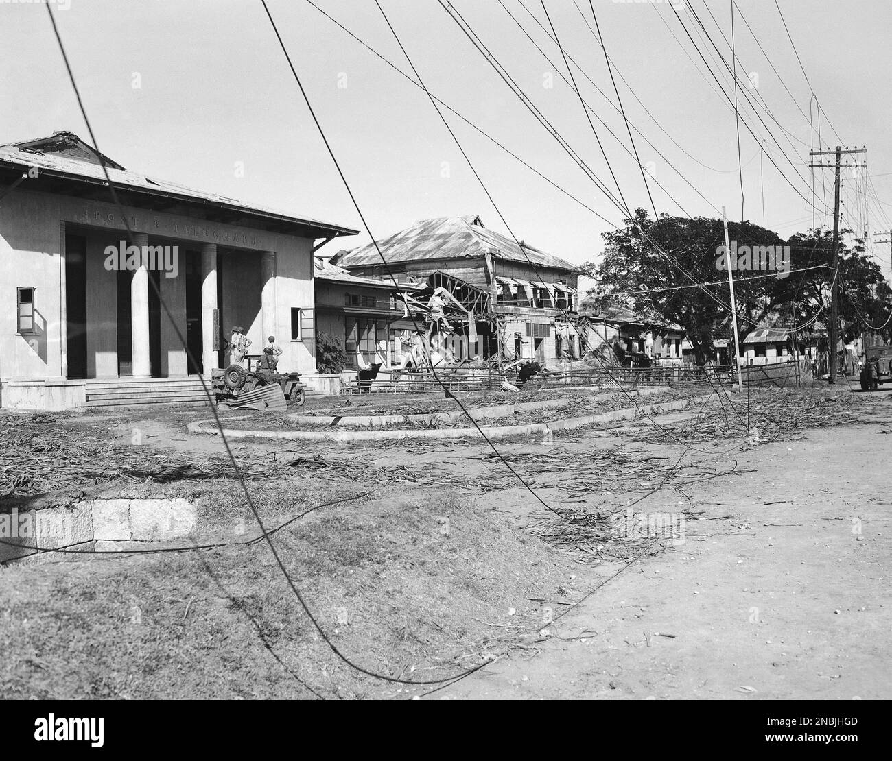 Pre-invasion bombardment by naval ships and planes badly damaged the ...