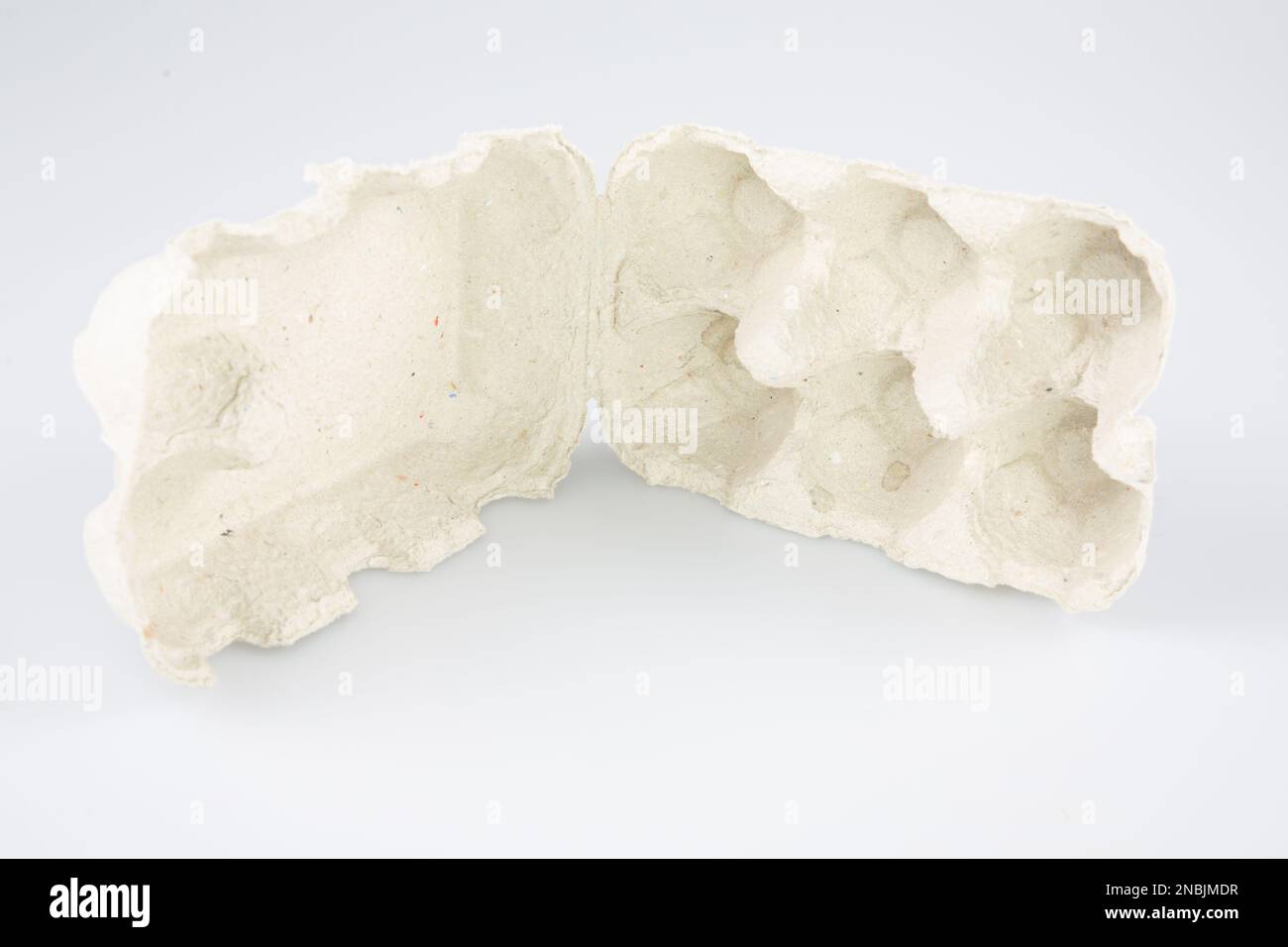 open empty eggs box recycled in isolated white background Stock Photo ...