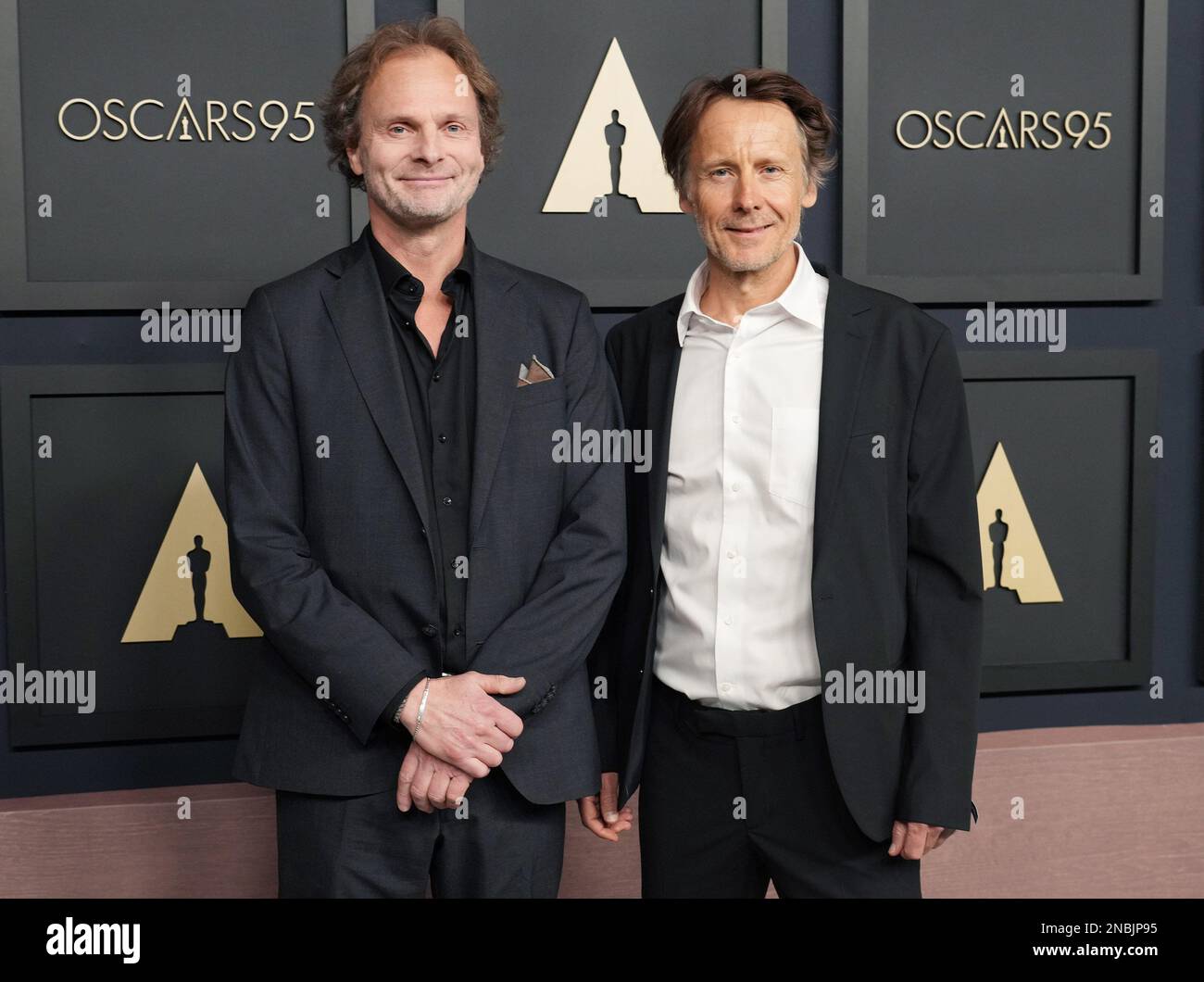 (L-R) Gaute Lid Larssen and Erik Tveten arrives at the 95th Annual Oscars Nominees Luncheon held ...