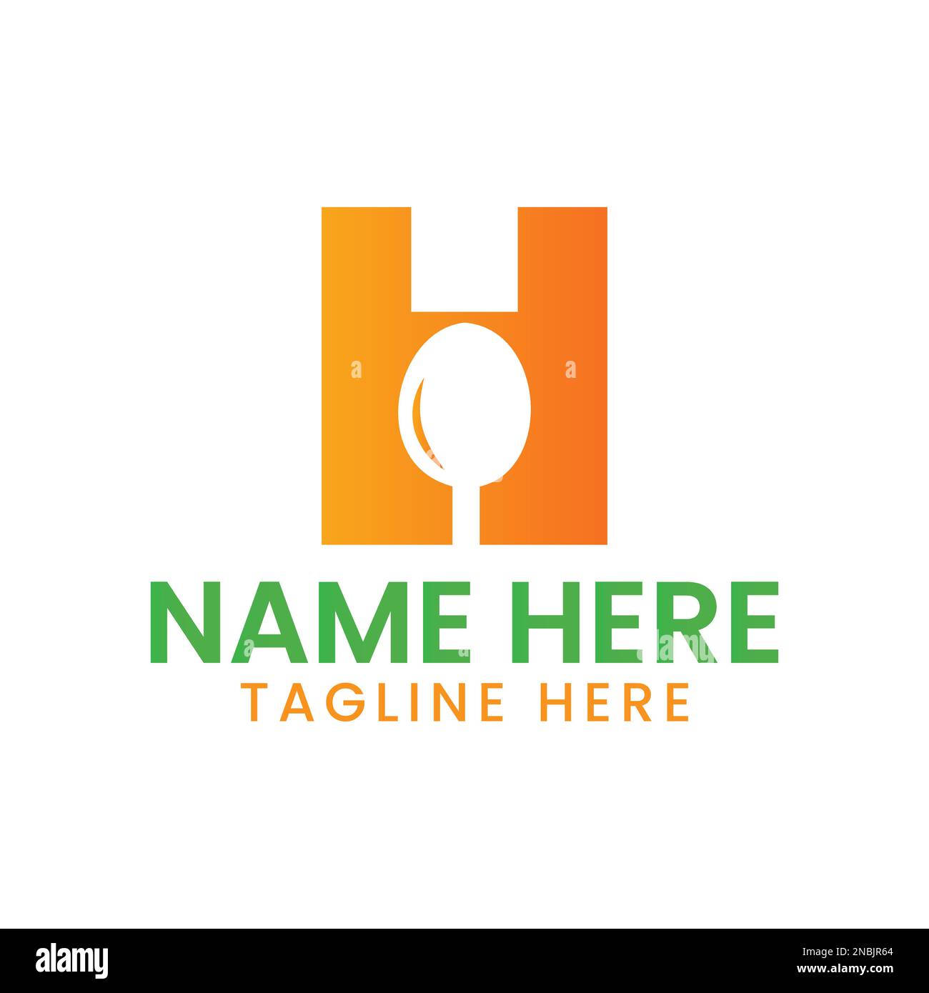 Letter H Restaurant Logo Concept With Spoon Icon. Cafe Sign Vector ...