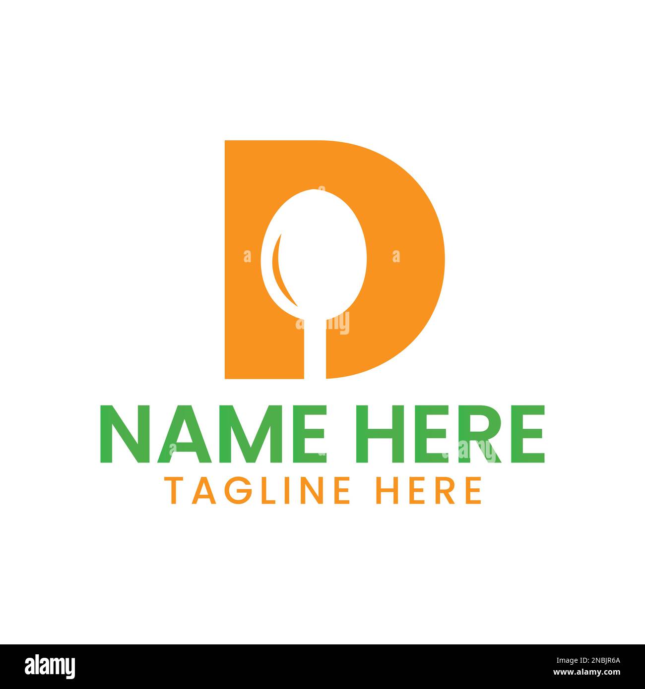 Letter D Restaurant Logo Concept With Spoon Icon. Cafe Sign Vector ...