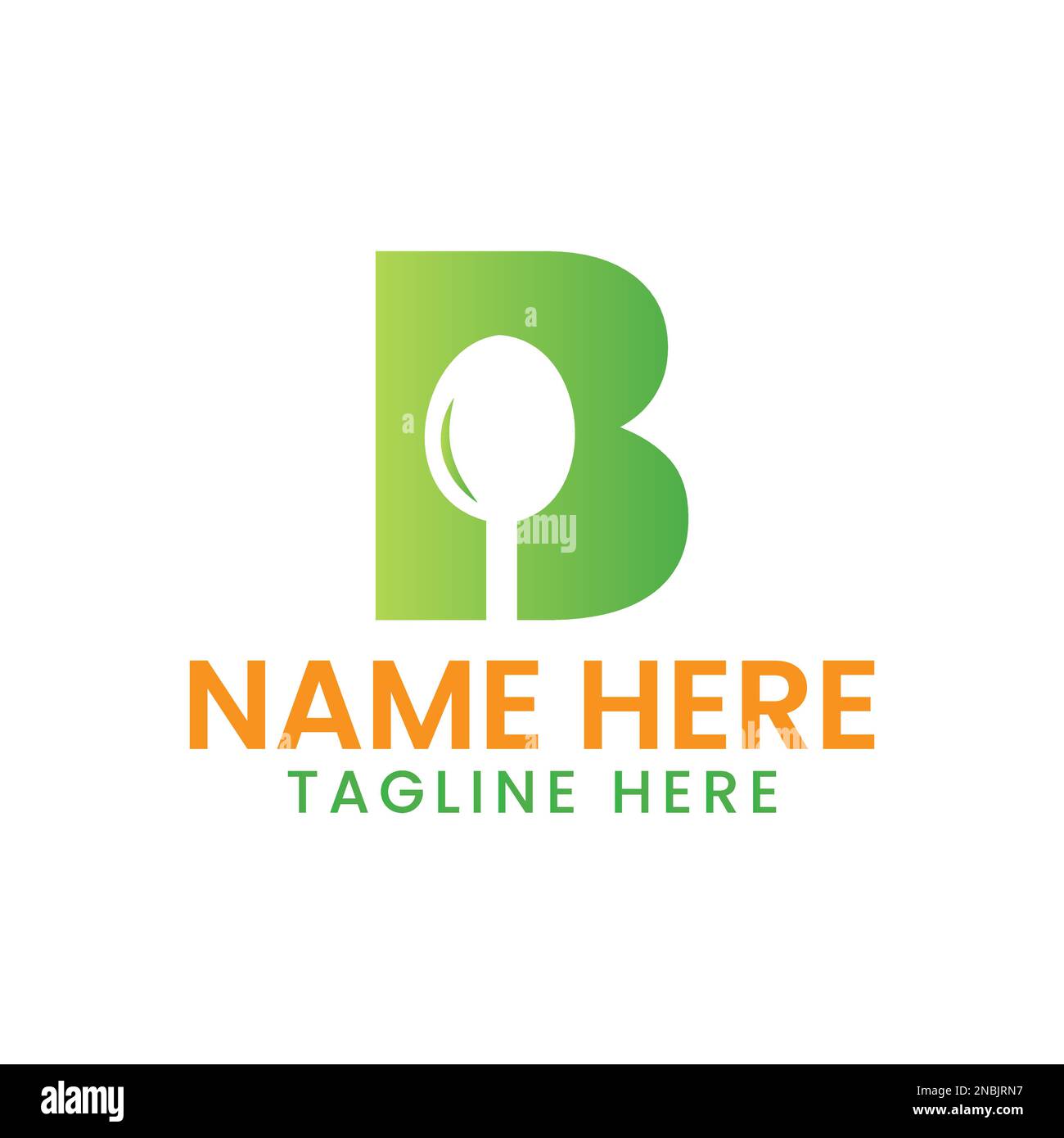 Letter B Restaurant Logo Concept With Spoon Icon. Cafe Sign Vector ...
