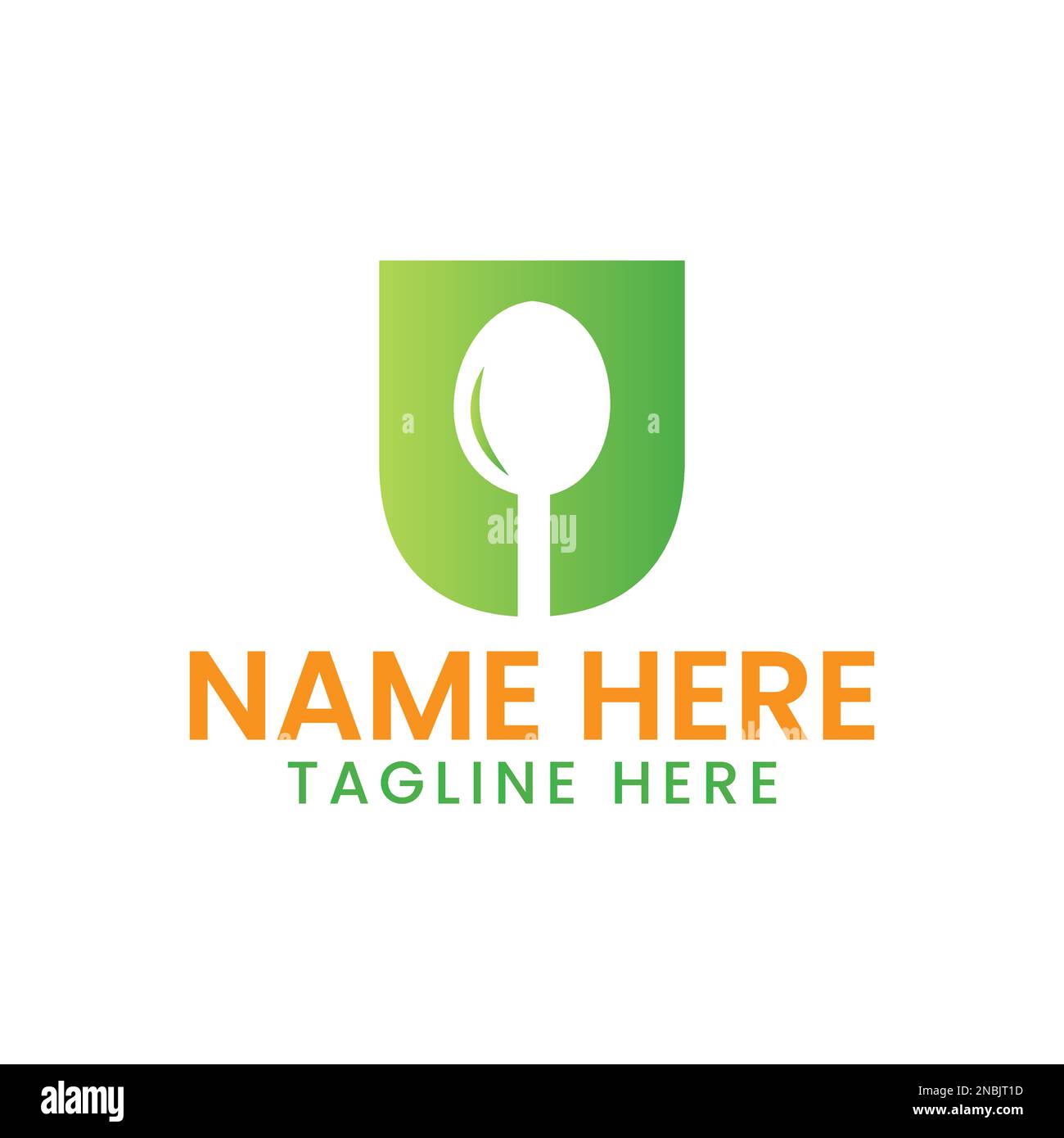 Letter U Restaurant Logo Concept With Spoon Icon. Cafe Sign Vector ...