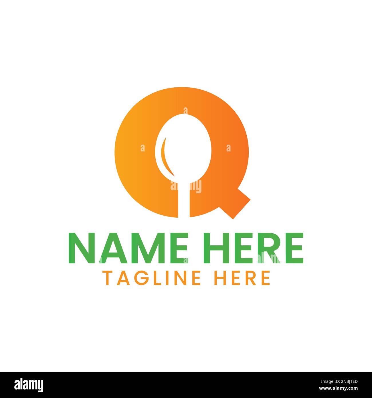Letter Q Restaurant Logo Concept With Spoon Icon. Cafe Sign Vector ...