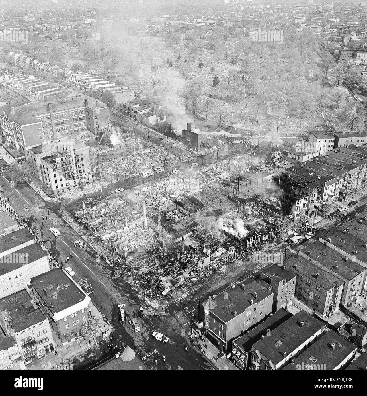 Ruins of five-block area gutted by fire the day before in predominantly ...
