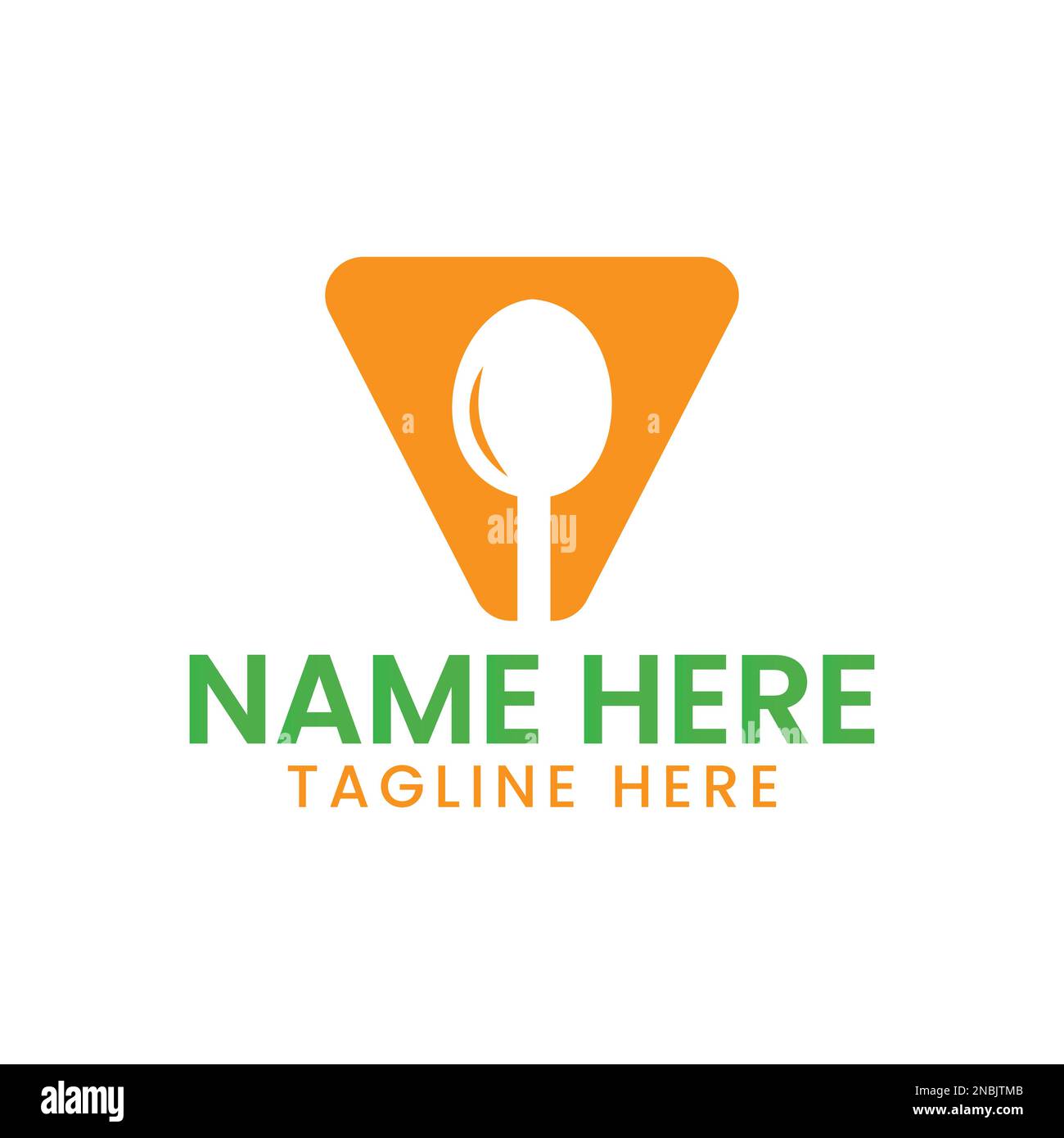 Letter V Restaurant Logo Concept With Spoon Icon. Cafe Sign Vector ...