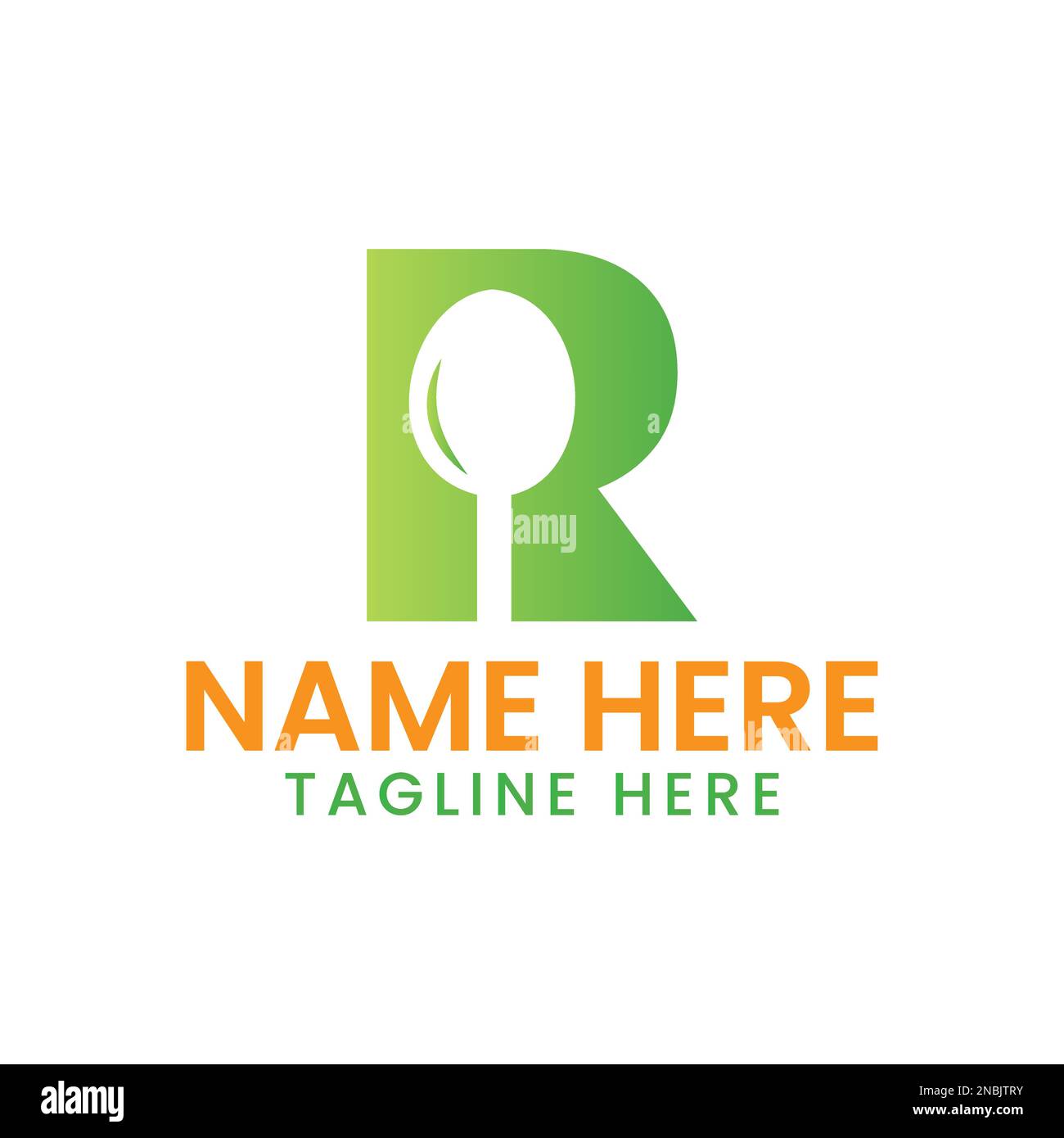 Letter R Restaurant Logo Concept With Spoon Icon. Cafe Sign Vector ...