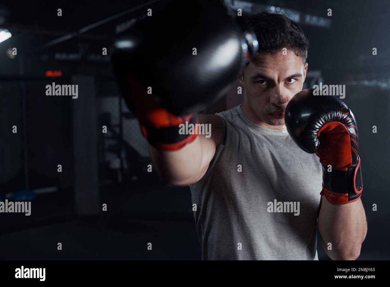 Caucasian man practicing boxing hi-res stock photography and images - Alamy