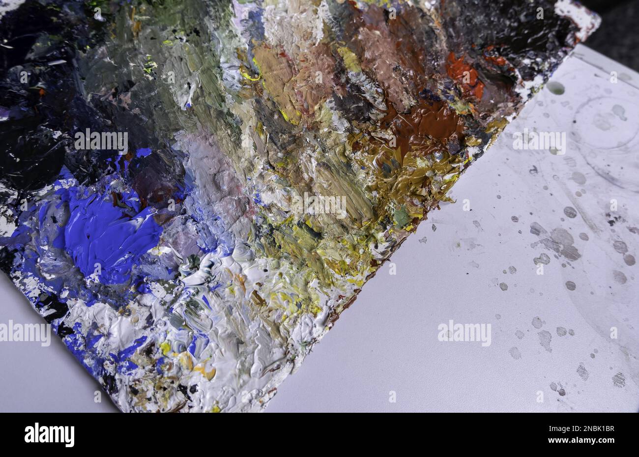 Detail of art and oil painting, color palette for painting Stock Photo ...