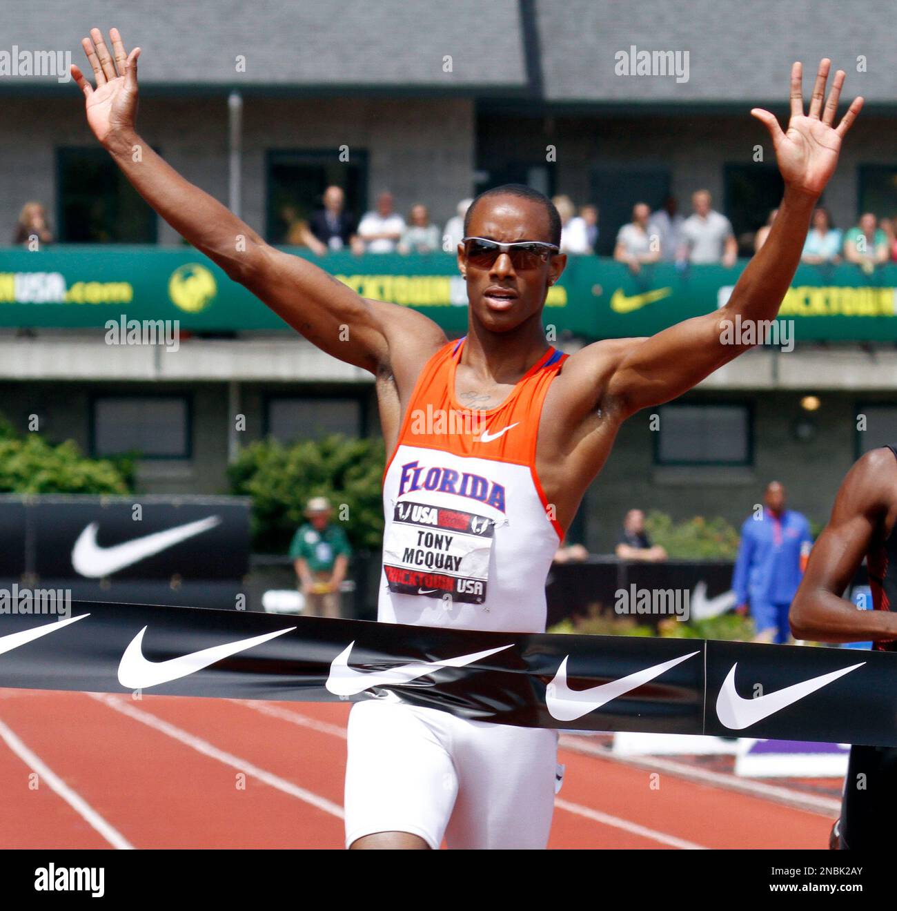 Tony McQuay wins the 400 meter race during the U.S. track and field ...
