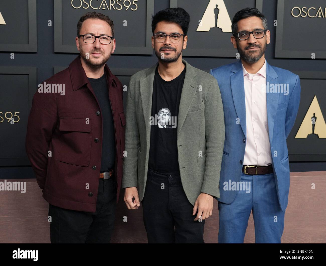 Los Angeles, USA. 13th Feb, 2023. (L-R) Teddy Leifer, Shaunak Sen, and ...