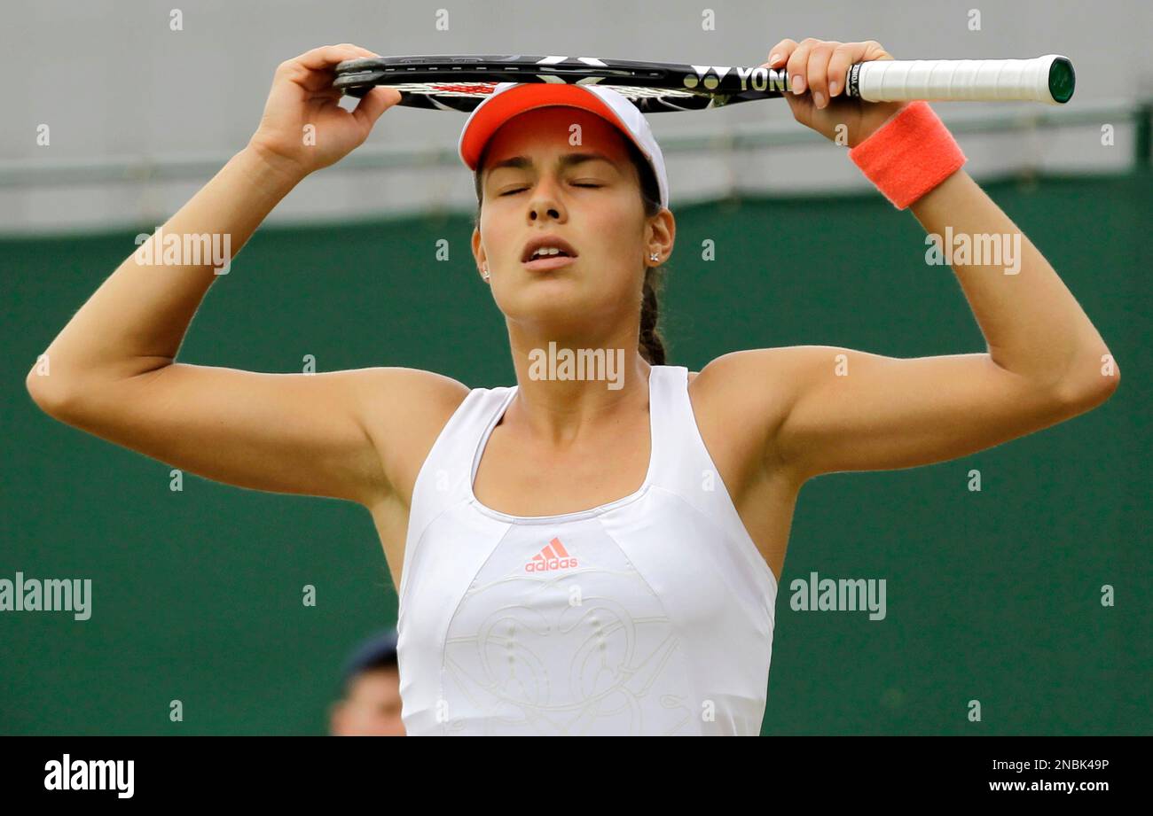 Serbia's Ana Ivanovic looks dejected after losing a point to Petra ...