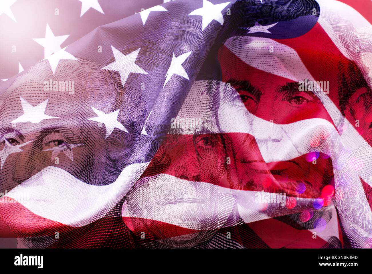 Happy Presidents Day Concept with the US national Flag against a ...