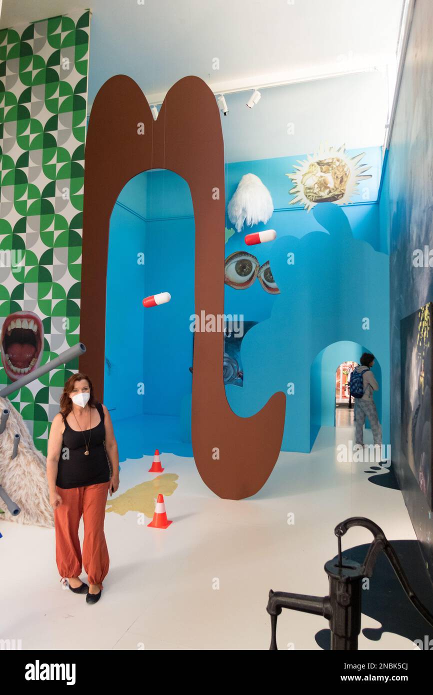 A view of the Austrian pavilion at the Venice Biennale 2022, with work ...