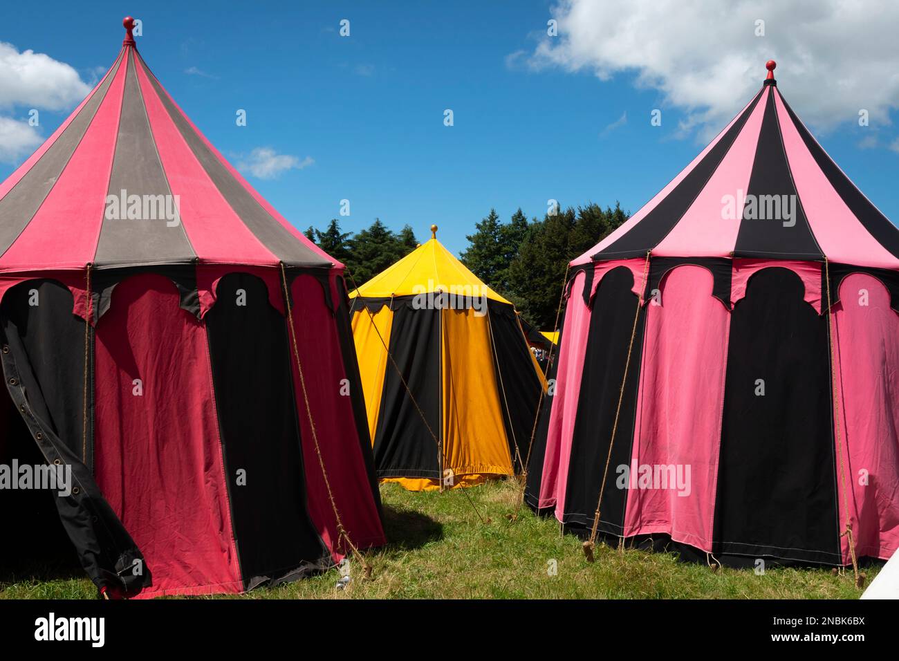 Medieval tents at Viking Festival, Norsewood, Tararua District, North ...
