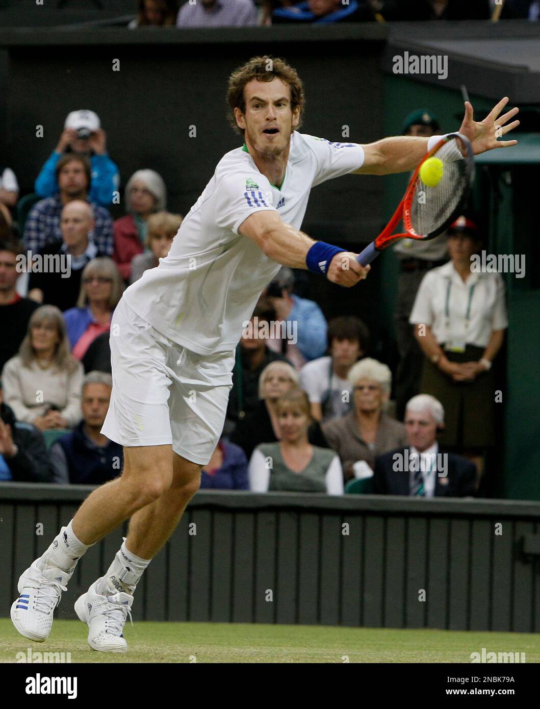 Britain's Andy Murray makes a backhand return to Croatia's Ivan ...