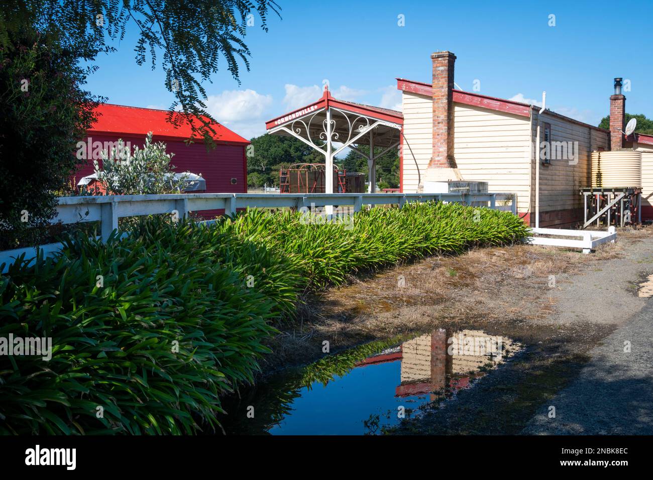 Historic railway station at Ormondville, Tararua District, North Island ...