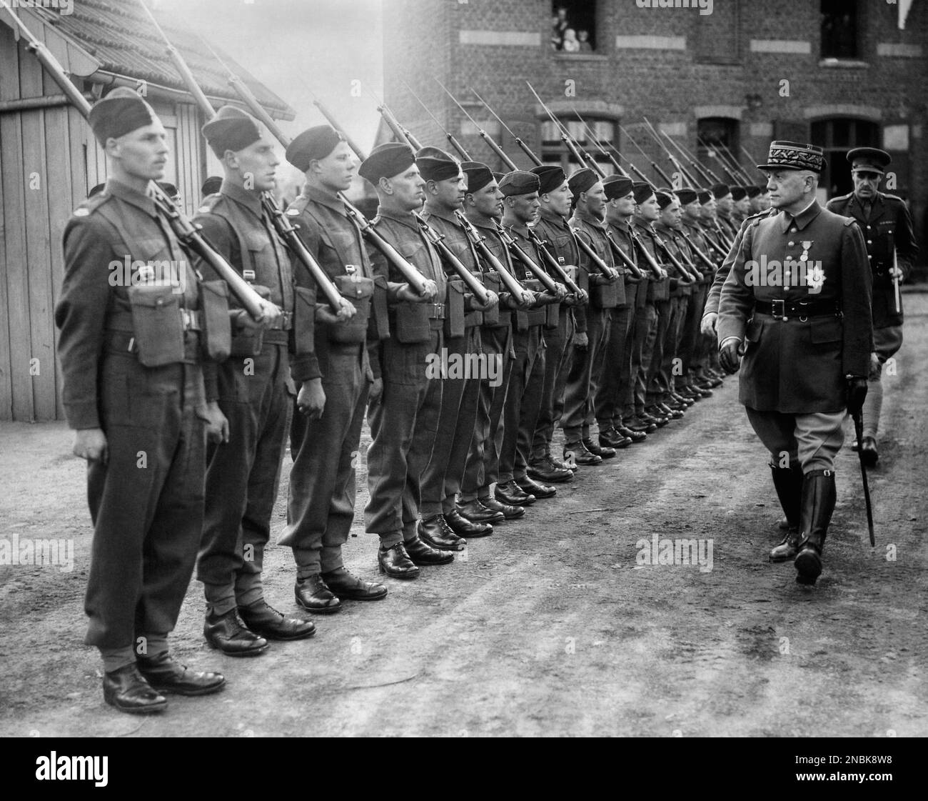 General Georges of the French Army inspects a guard of honor of the ...