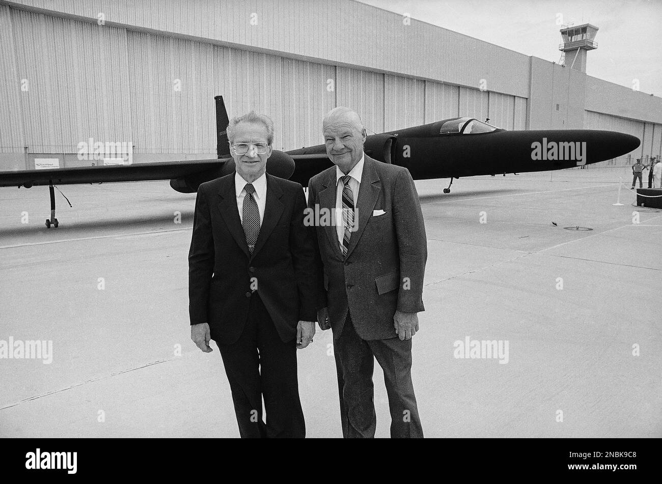 Former Head of Skunk Works, Clarence “Kelly” Johnson, right, Lockheed ...