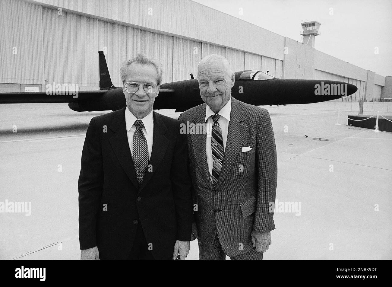 Former Head of Skunk Works, Clarence “Kelly” Johnson, right, Lockheed ...