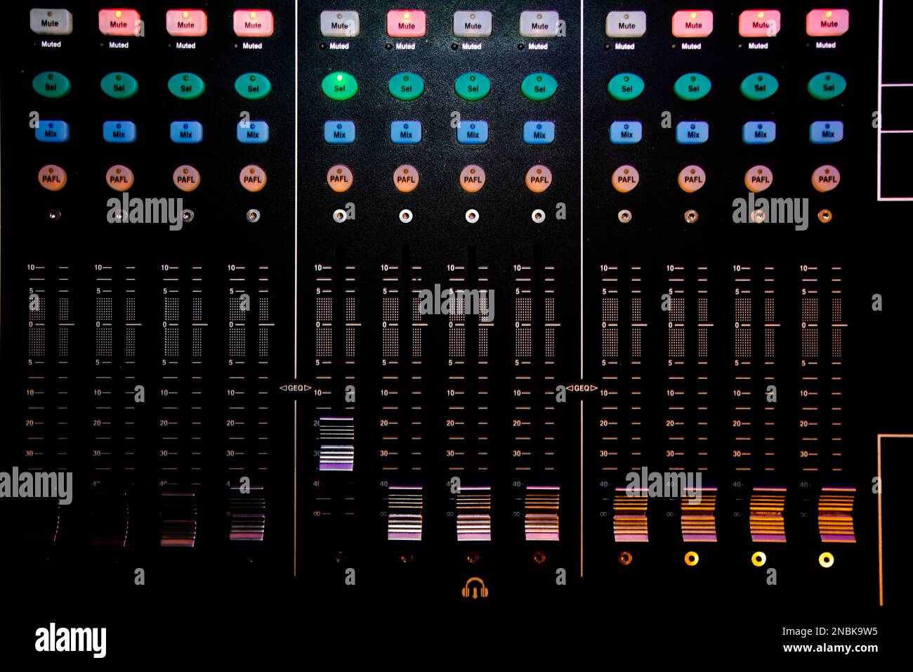 Closeup of sound control panel for design purpose Stock Photo - Alamy