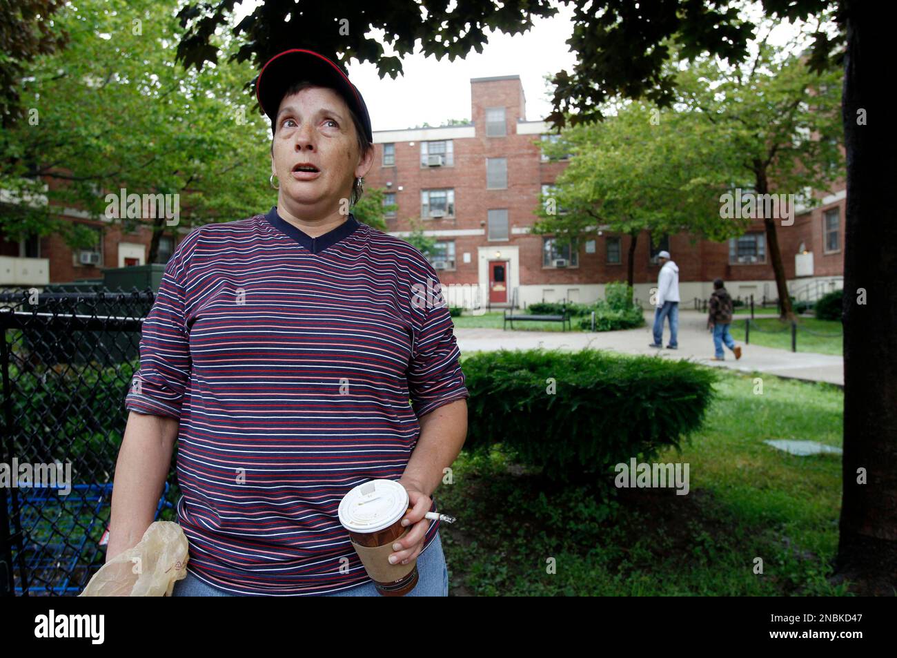 Jennifer Lynch, of Boston, speaks with a reporter at the Mary Ellen ...