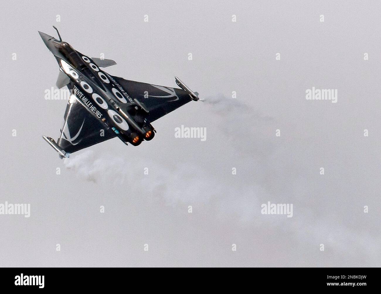 The Dassault-made Rafale performs a demonstration flight during the ...