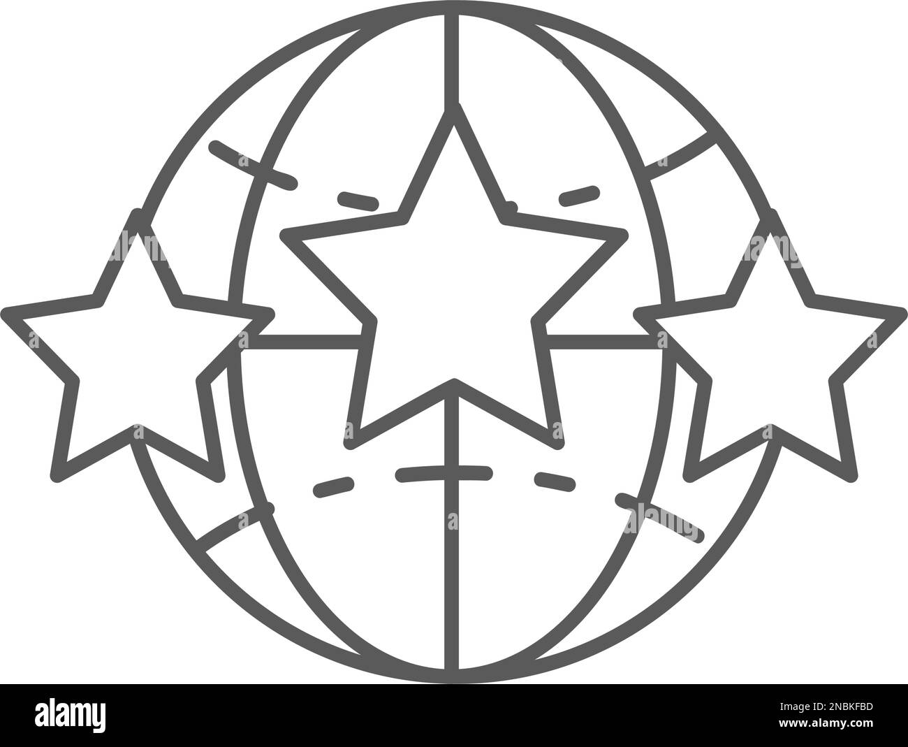 Globe earth with star, rating lineal icon. Global technology, internet ... Globe earth with star, rating lineal icon. Global technology, internet ...