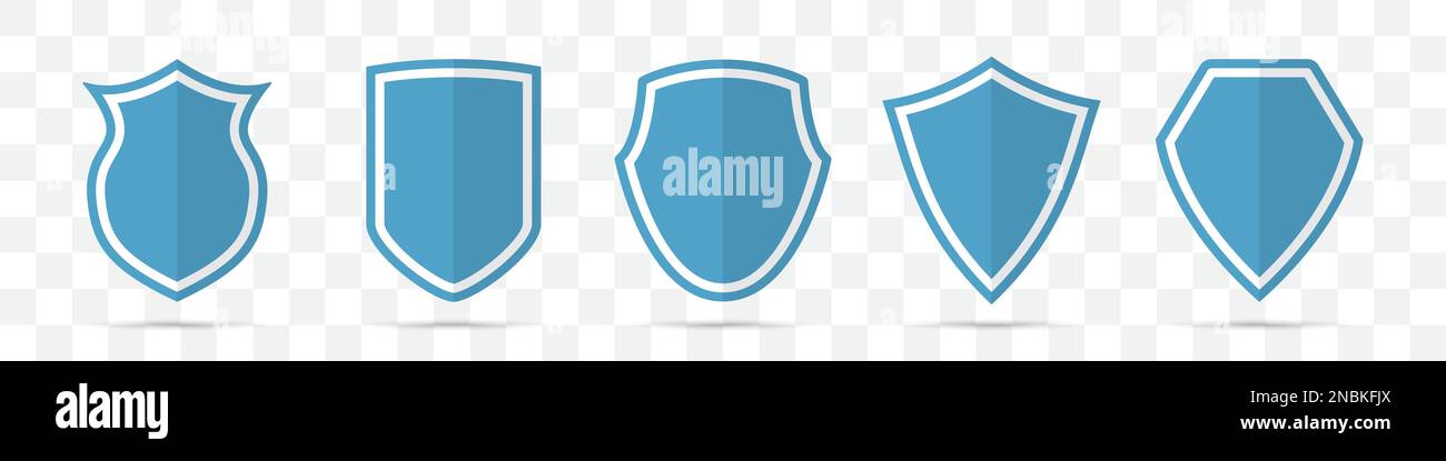 Set of blue shield icons in a flat design Stock Vector Image & Art - Alamy