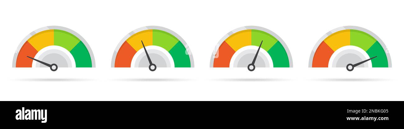 Set of colorful rating indicator icons in a flat design Stock Vector ...