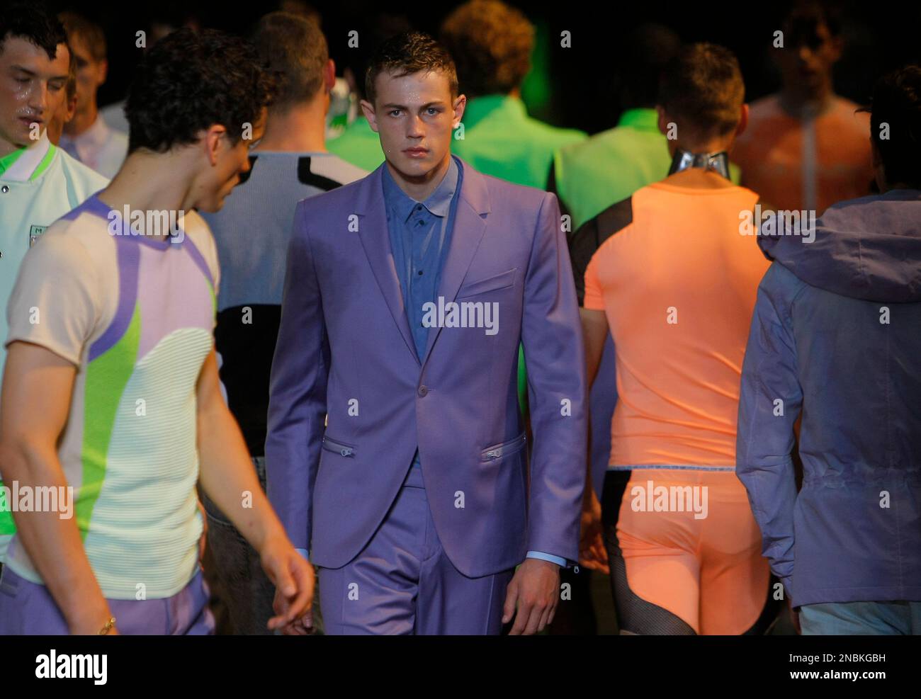 Models wear creations by collection designer Sebastien Teigne, of ...