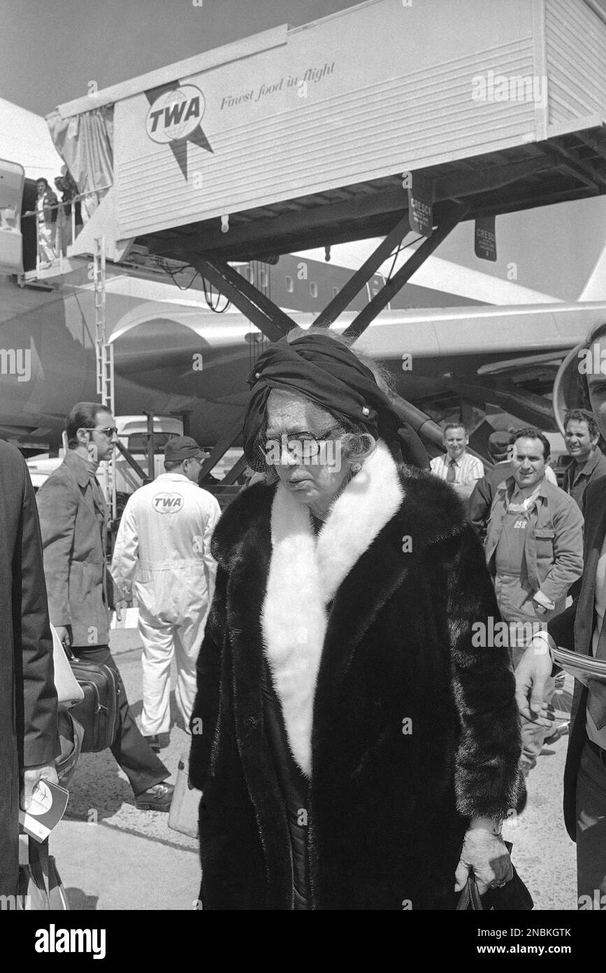 Composer Igor Stravinsky’s widow, Vera, is at Rome airport on April 13 ...