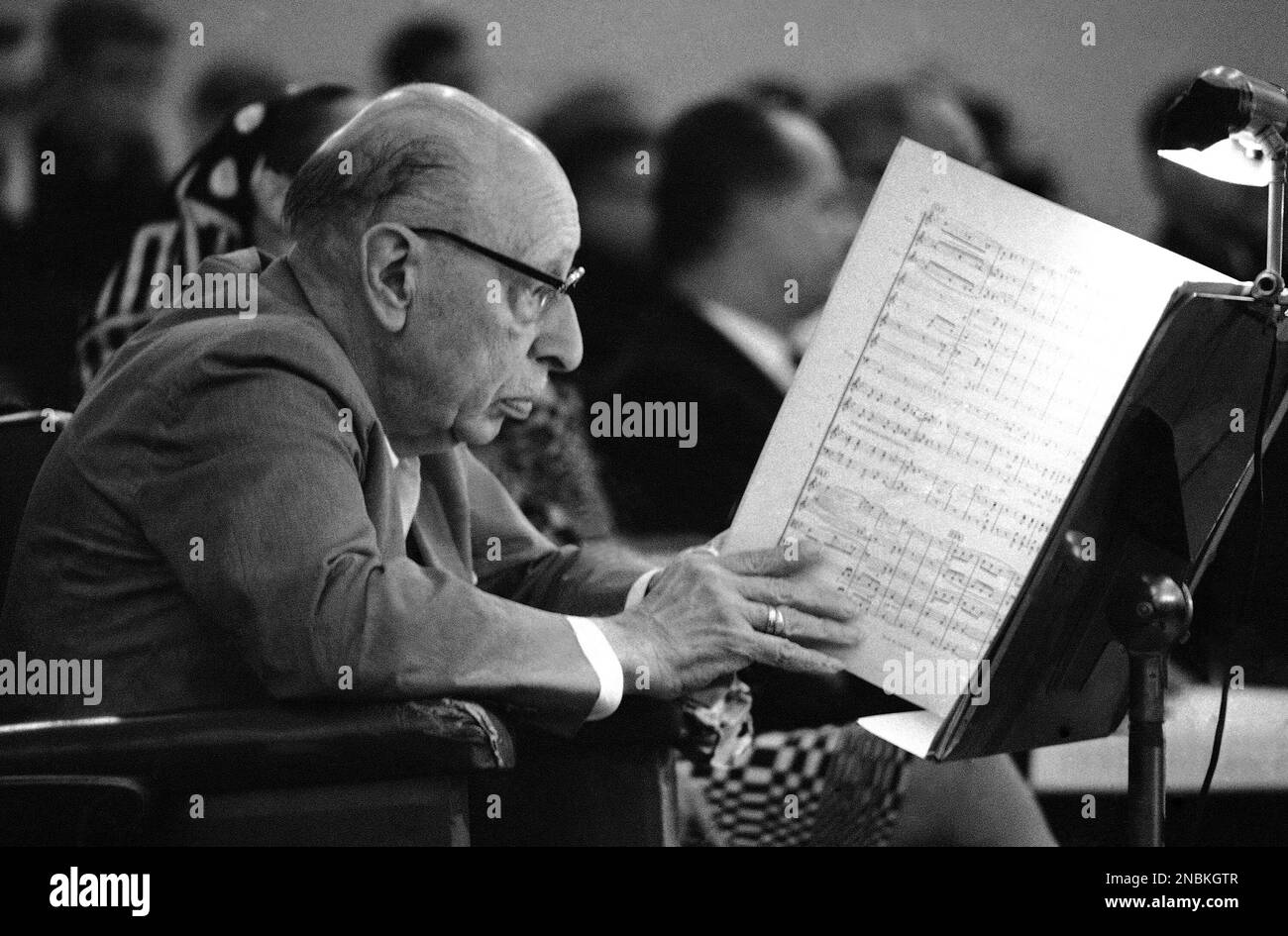 Composer Igor Stravinsky during a rehearsal in Hollywood, California on ...