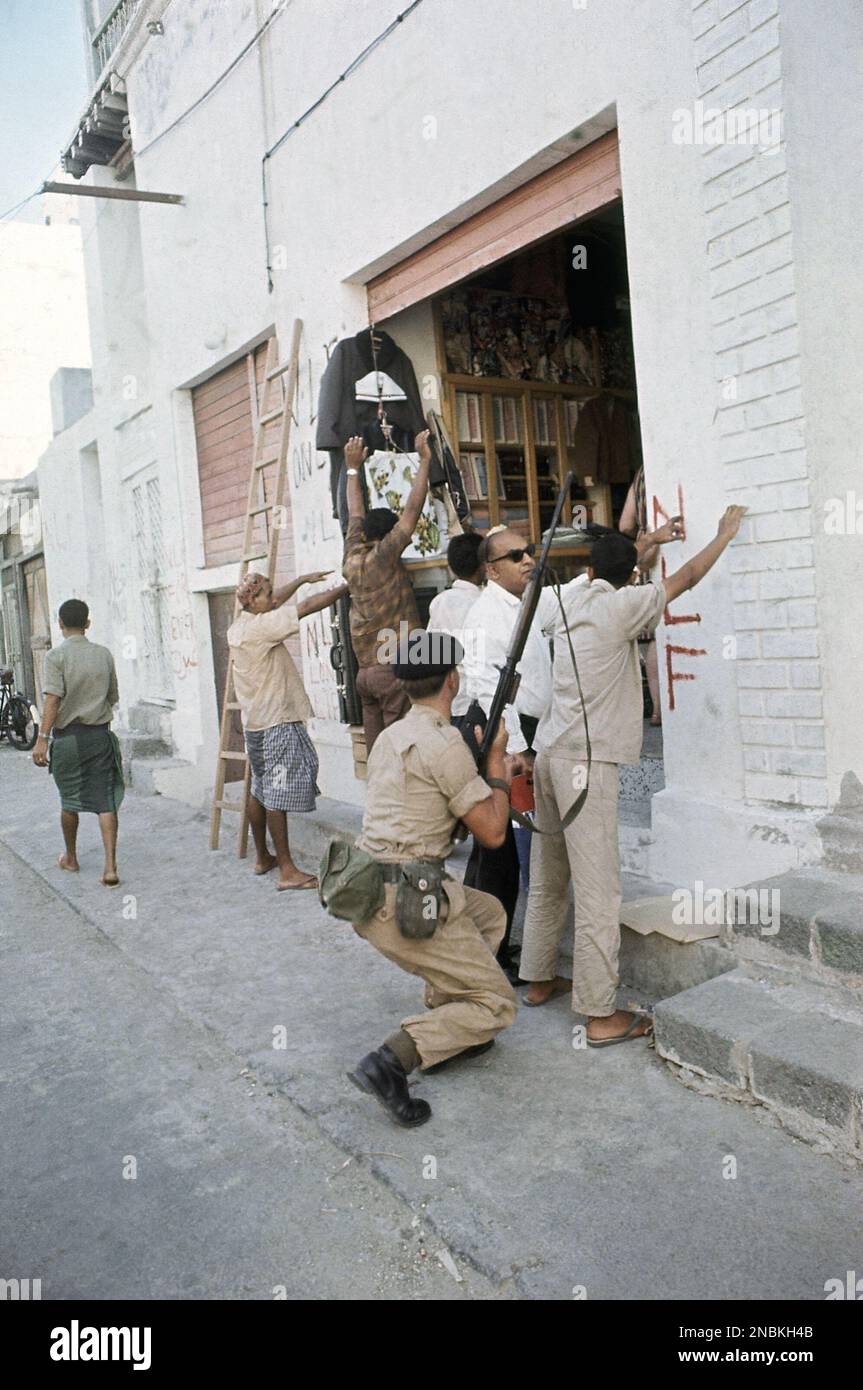 British troops checking suspects for arms to be used subversively ...