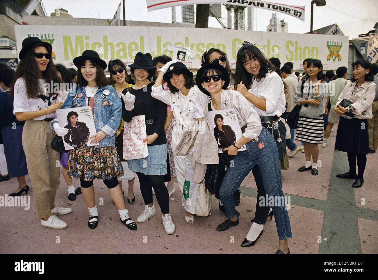 Japanese Michael Jackson manias display their jewels as they wait for ...