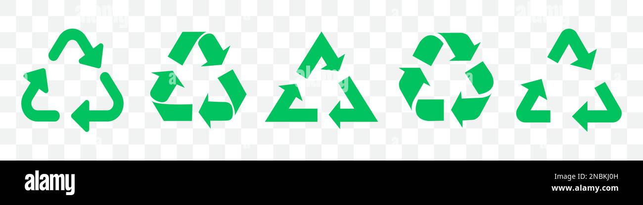 Set of green recycle arrows. Vector illustration Stock Vector Image ...