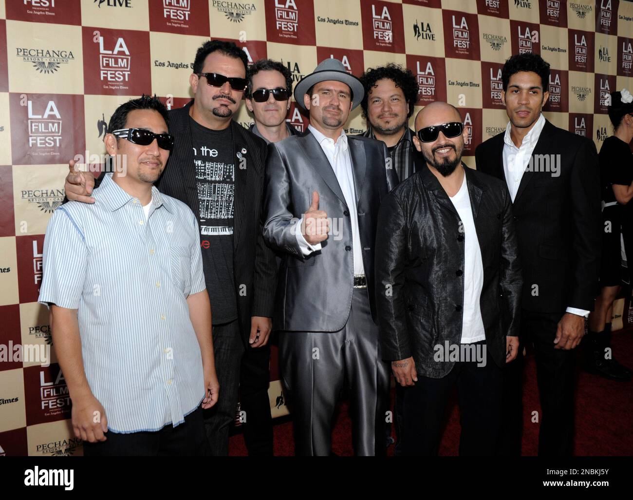 The band Ozomatli arrives at the premiere of the feature film "A Better ...