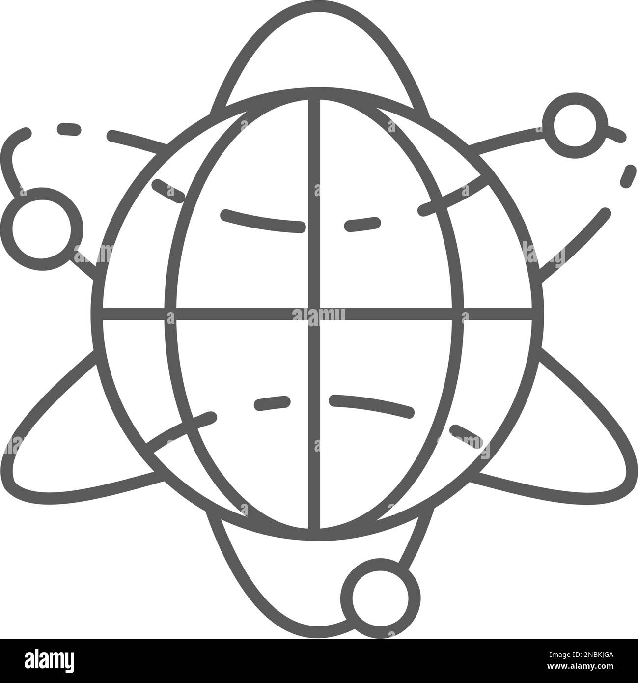 Globe earth with orbit, internet, atom lineal icon. Global technology ...