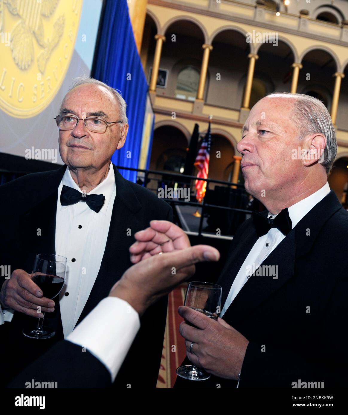 Former Sen. Harris Wofford, left, talks with Bill Shore at the National ...