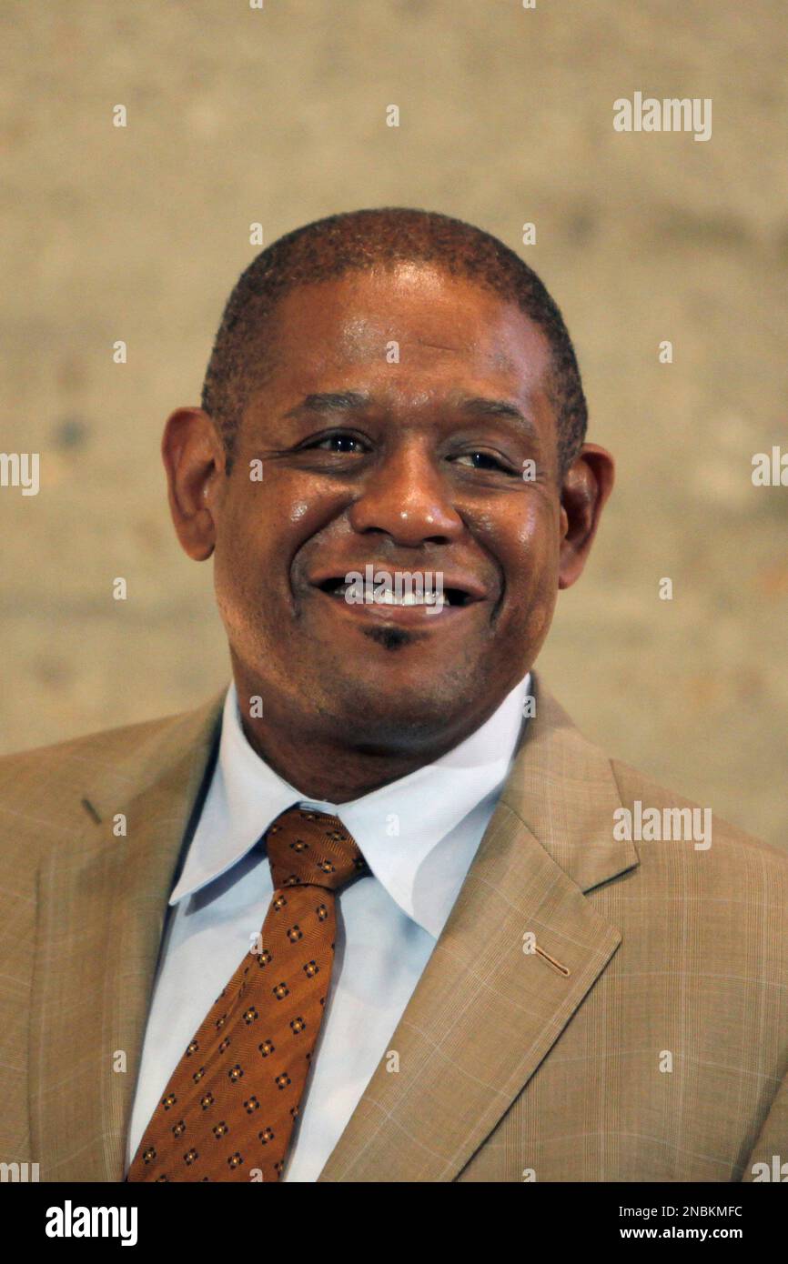 US actor Forest Whitaker looks on during the ceremony for his new role ...