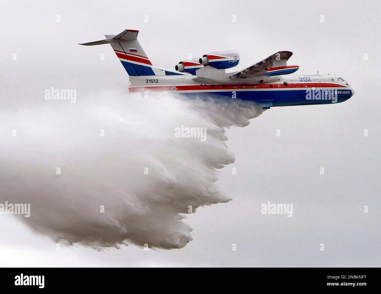 The Beriev - Be-200 multipurpose amphibious aircraft performs its ...