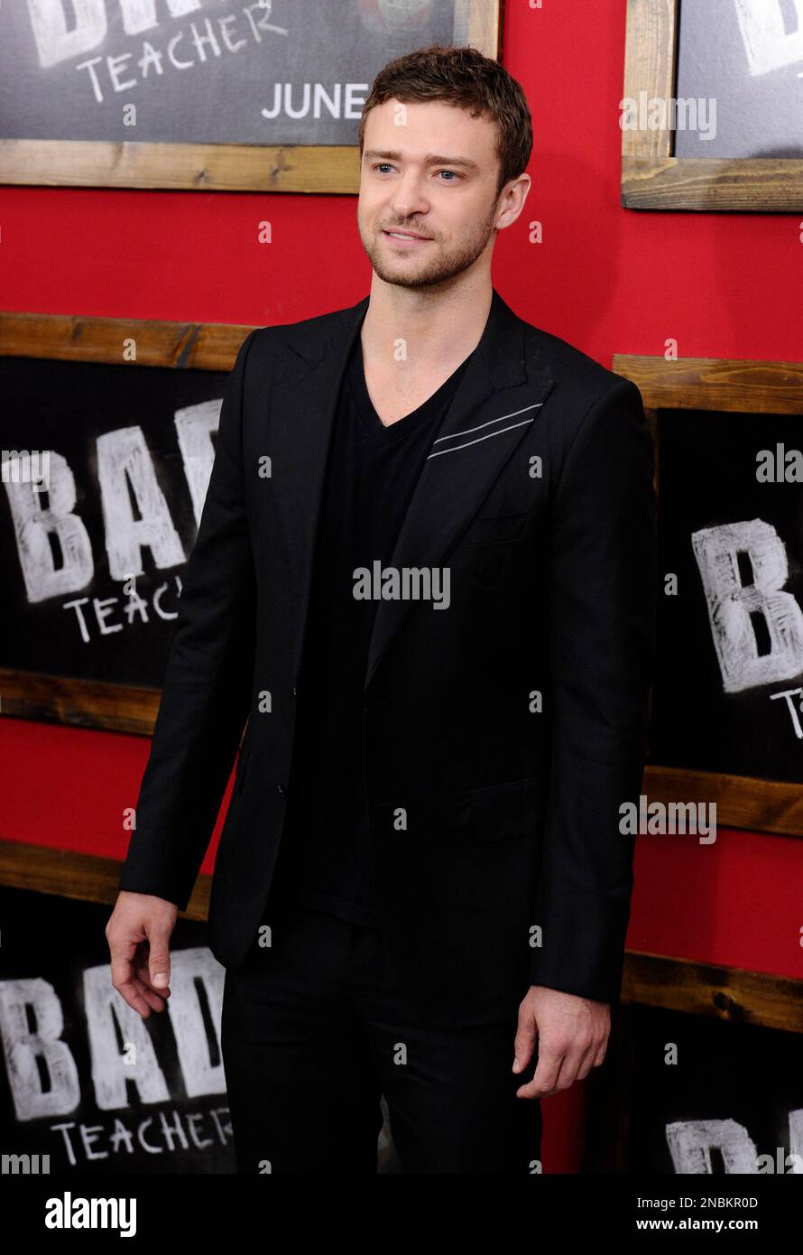 Justin Timberlake attends the premiere of "Bad Teacher" at The Ziegfeld ...