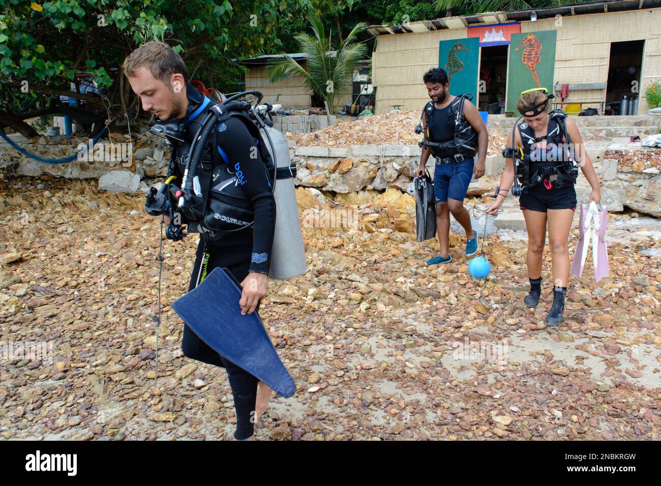 Marine biologists and volunteers at Marine Conservation Cambodia ...