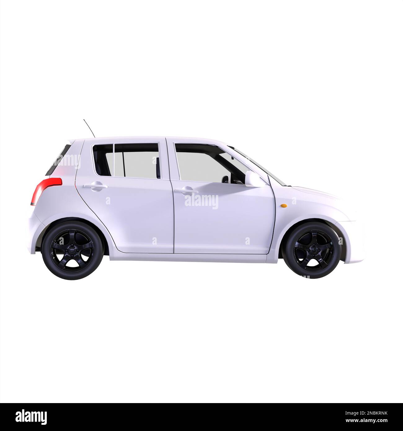 A 3d rendering of a white car on a white background Stock Photo - Alamy