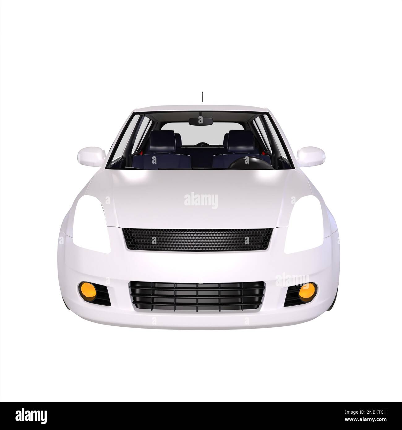 A 3d rendering of a white car on a white background Stock Photo - Alamy
