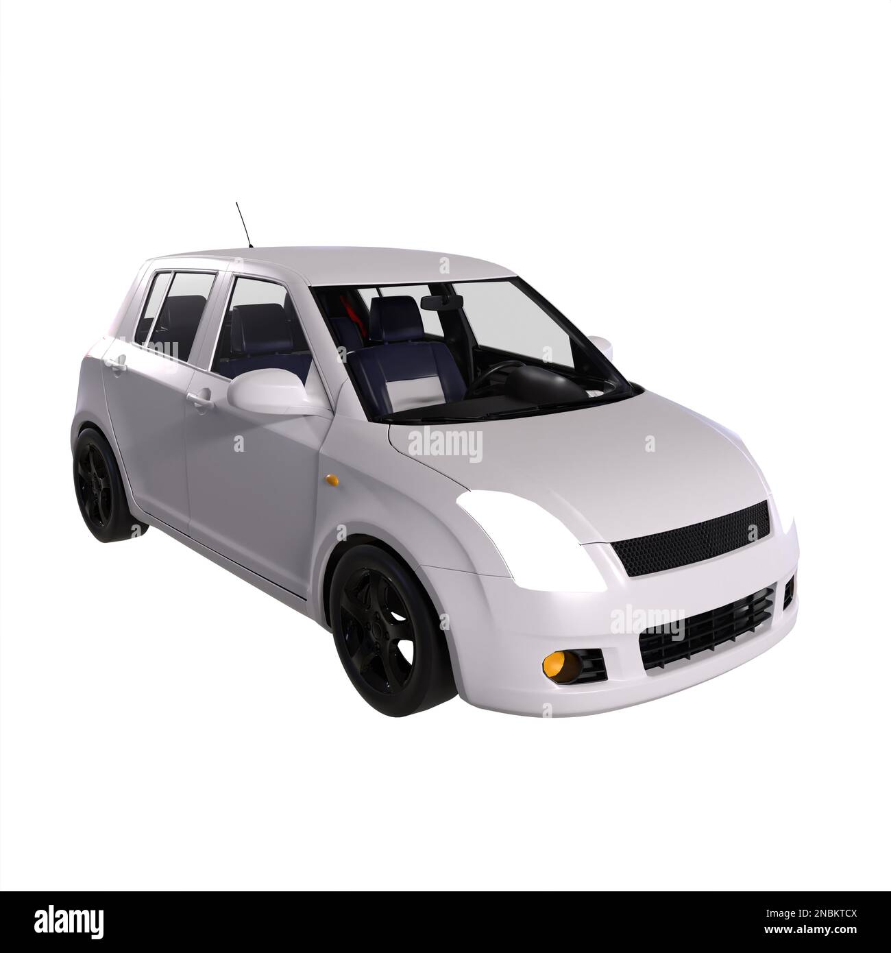 A 3d rendering of a white car on a white background Stock Photo - Alamy