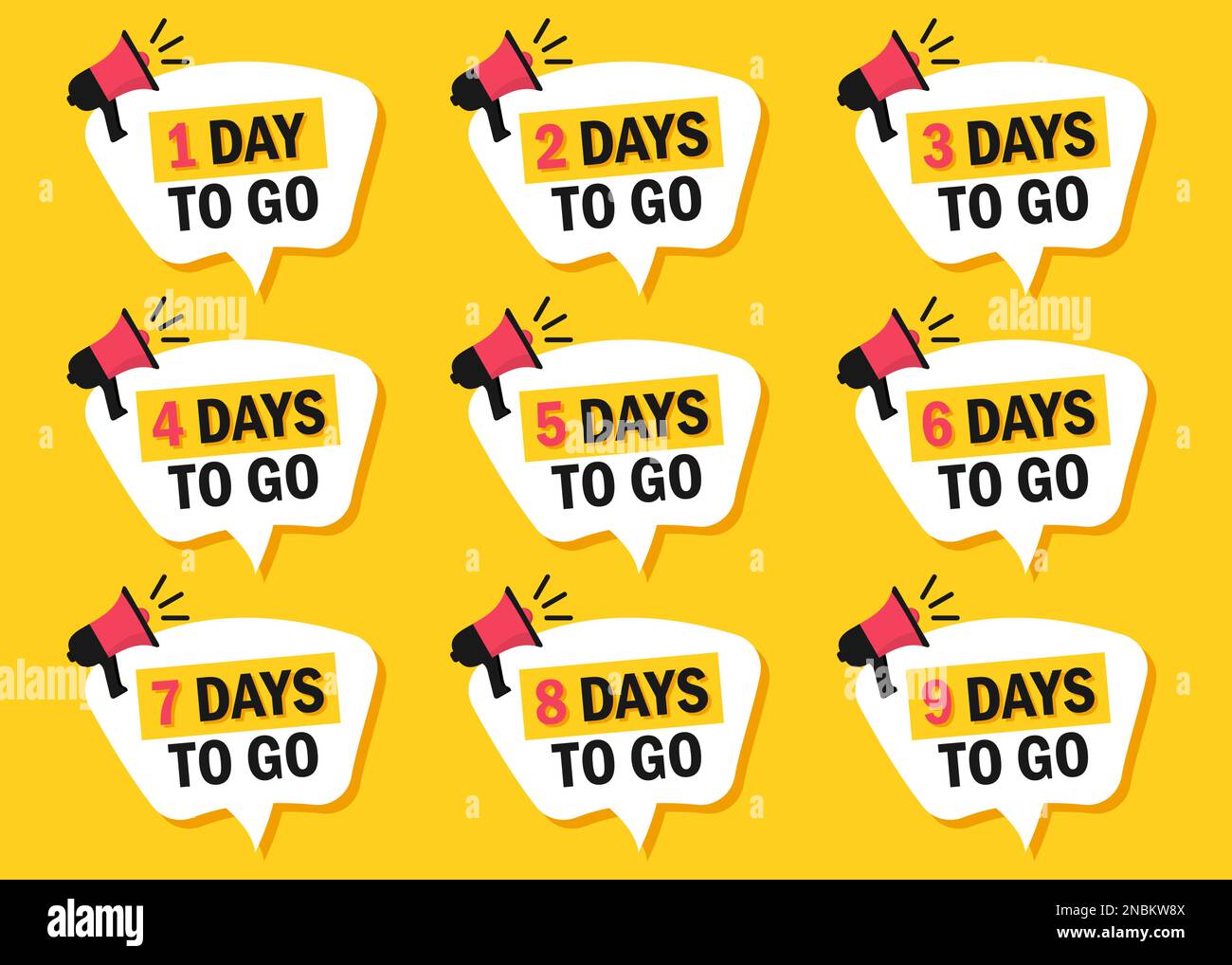 Days go banner megaphone speech Stock Vector Images - Alamy