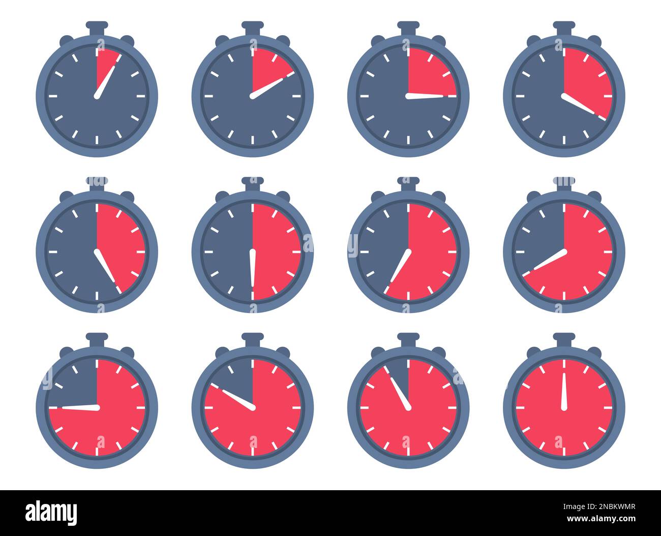 Set of stopwatch, timer icons in a flat design Stock Vector Image & Art ...