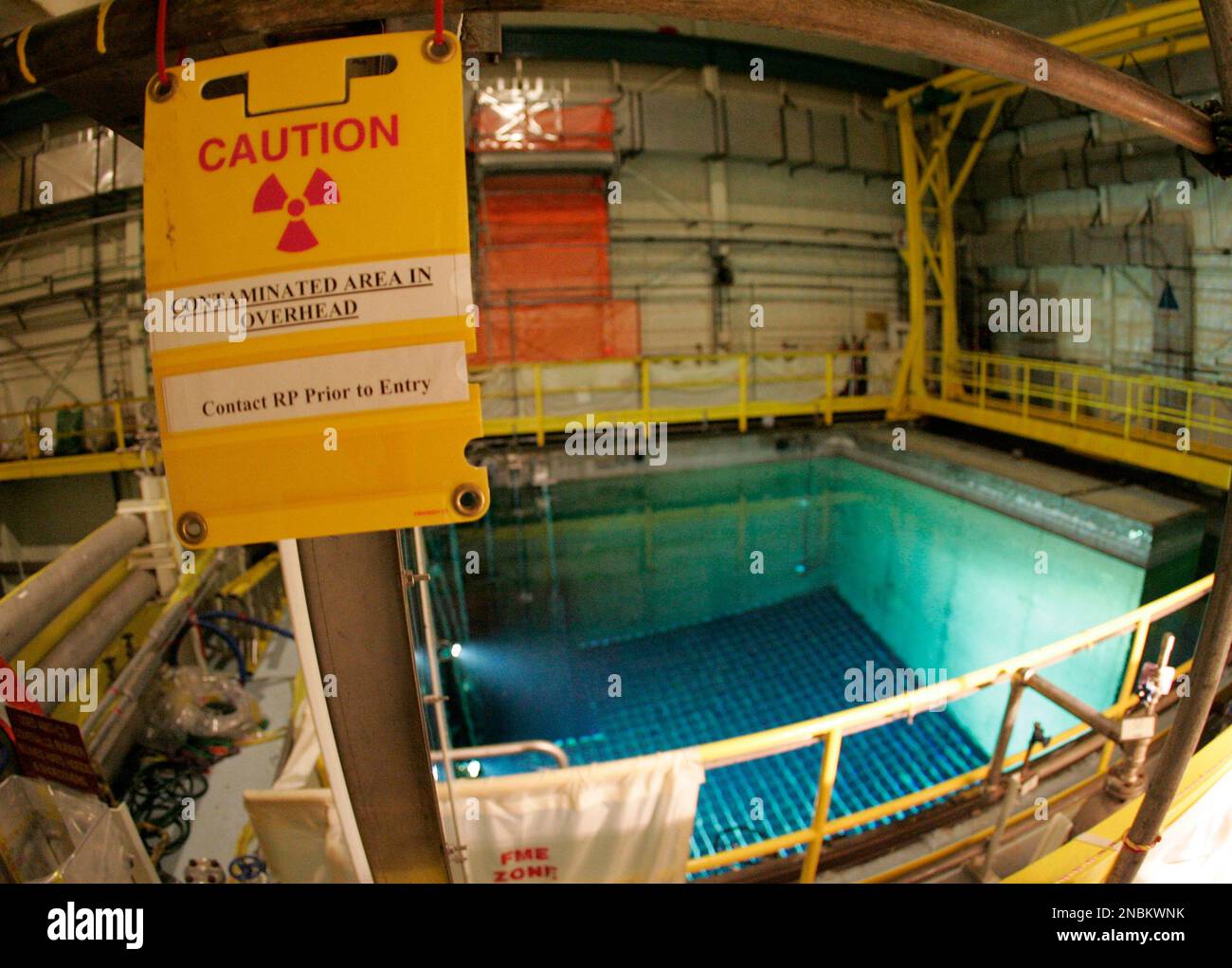 In this Friday, April 20, 2007 picture, a caution sign marks an area ...