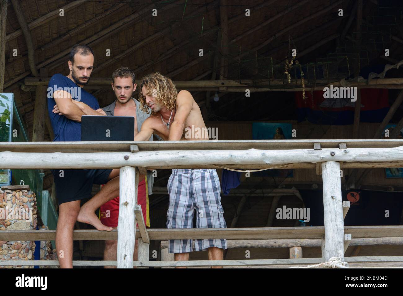 Marine Conservation Cambodia geographers discussing the mapping of ...